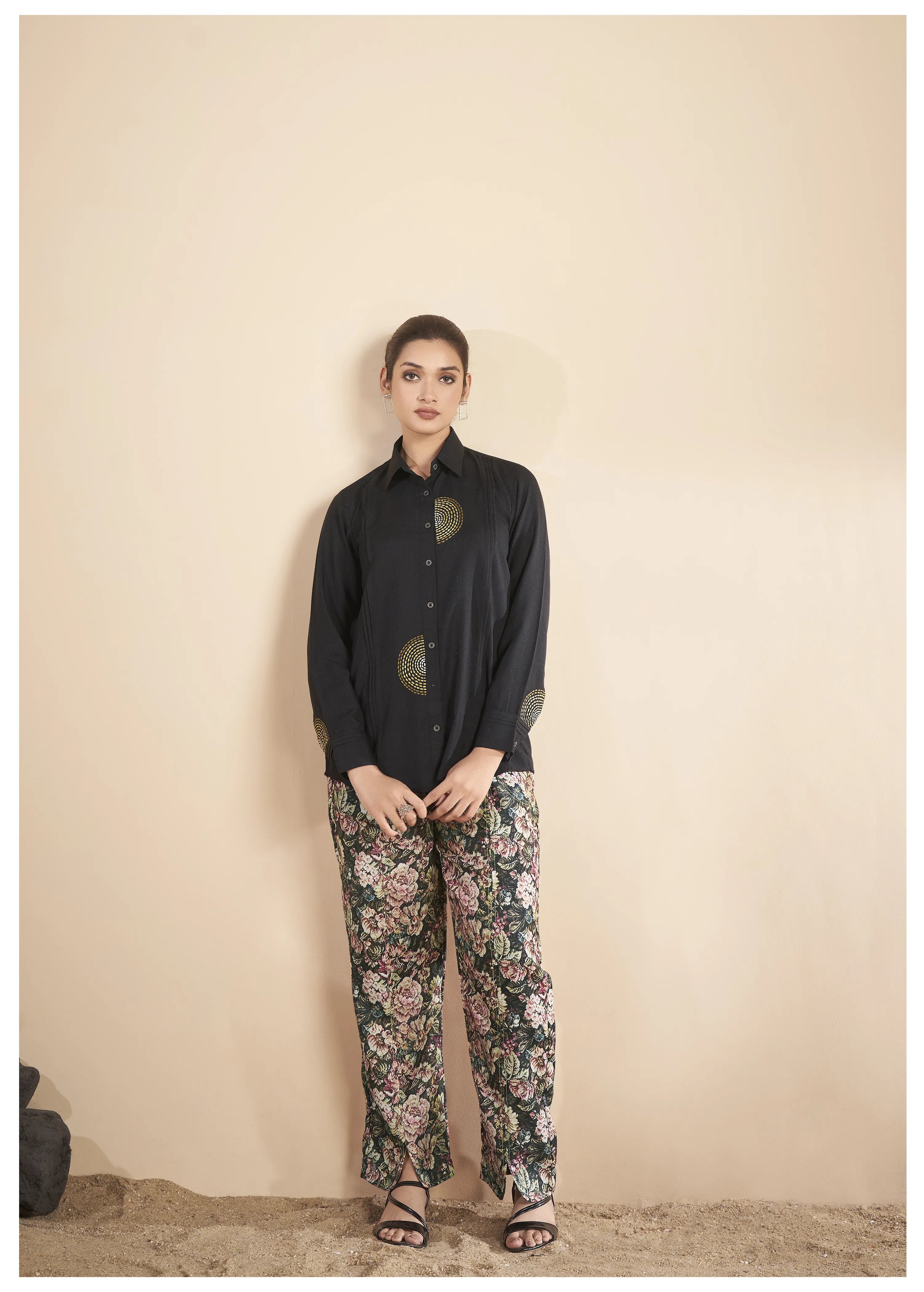 Black Embroidered Linen Co-Ord Set – Kaftanize